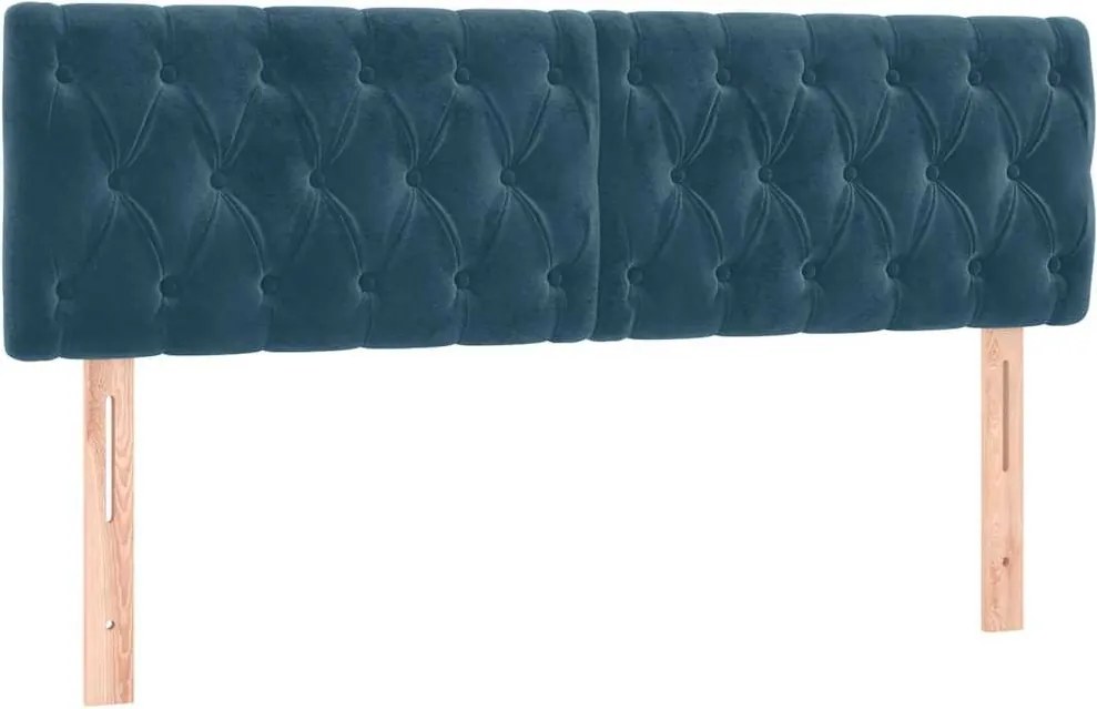 Box spring postel s matrací a LED tmavě modrá 140x200 cm samet 3134589
