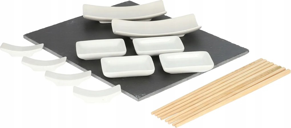 Sushi set Homla pro 4 osoby misky tyčinky talíř břidlice set