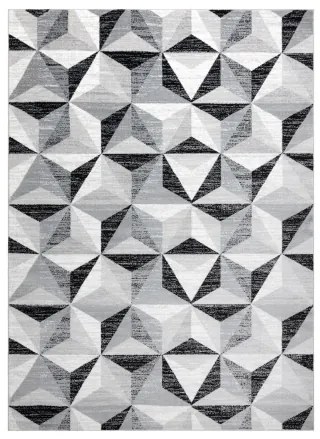 koberec ARGENT W6096 trojúhelníky šedá / černý velikost 240x330 cm | krásné koberce cz