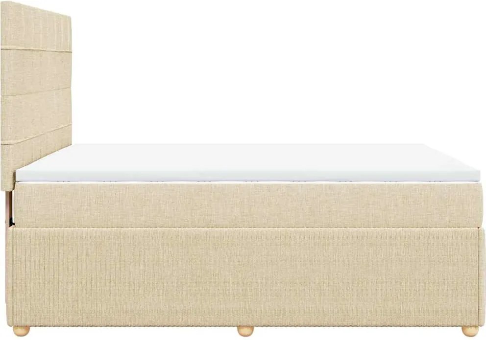 Box spring postel s matrací krémová 140x200 cm textil 3292084