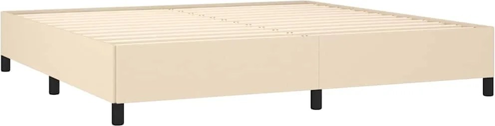Box spring postel s matrací krémová 200x200 cm textil 3128074