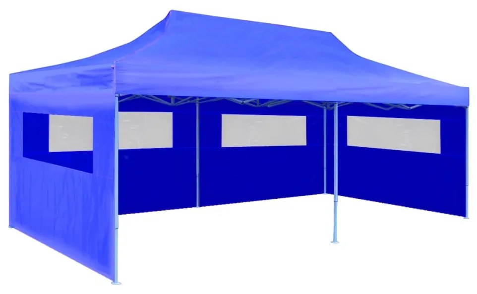 Modrý skládací nůžkový party stan 3 x 6 m,  41583