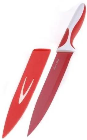 Smart Cook Ocelový nůž s keramickým povlakem 33cm, nízký červený