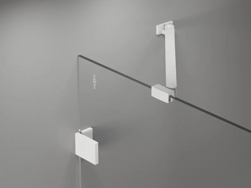 Mexen Lunar levé sprchové dveře 90 cm, transparentní, bílé - 834-090-000-20-00-L