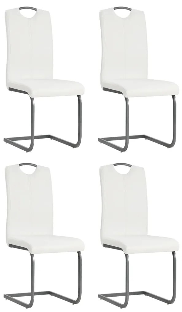 246196 vidaXL Konzolové jídelní židle 4 ks bílé umělá kůže