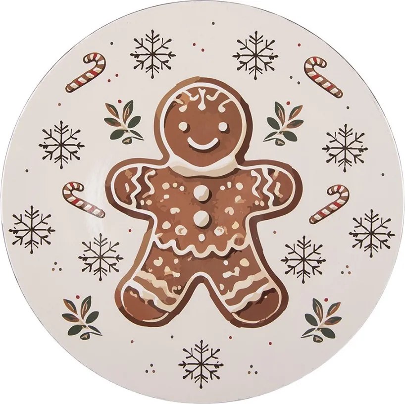 Plastový talíř s perníčkem Gingerbread Magic - Ø 33*1 cm