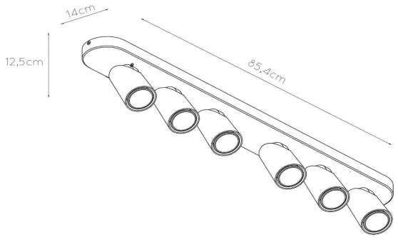 Lucide 23954/31/30 - LED Bodové svítidlo XYRUS 6xGU10/5W/230V černá