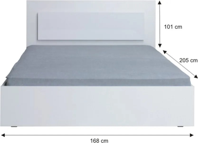 Ložnicový komplet (skříň+postel 160x200+2 x noční stolek), bílá / vysoký bílý lesk HG, ASIENA