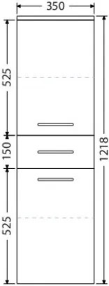 Intedoor střední skříň,1 zásuvka,2 dveře, UNI SS 122/35 1Z 2D L/P Varianta: A4706 Šedá Plomo MAT