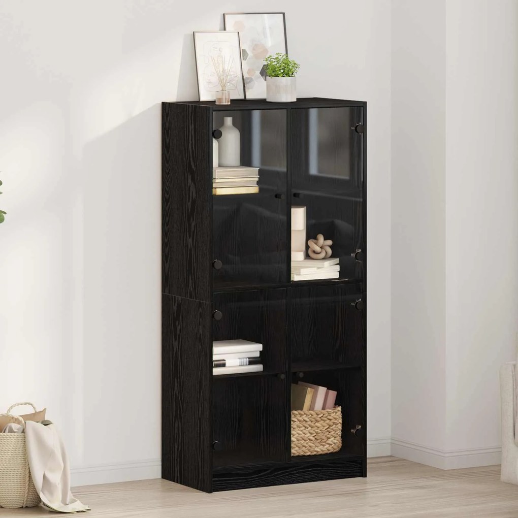 Vysoký bufet Černý dub 68 x 37 x 142 cm Kompozitní dřevo 3402631