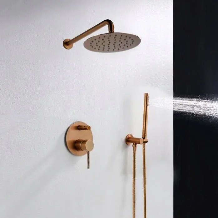 Sprchový komplet REA LUNGO + BOX s podomítkovou baterií, měď lesk