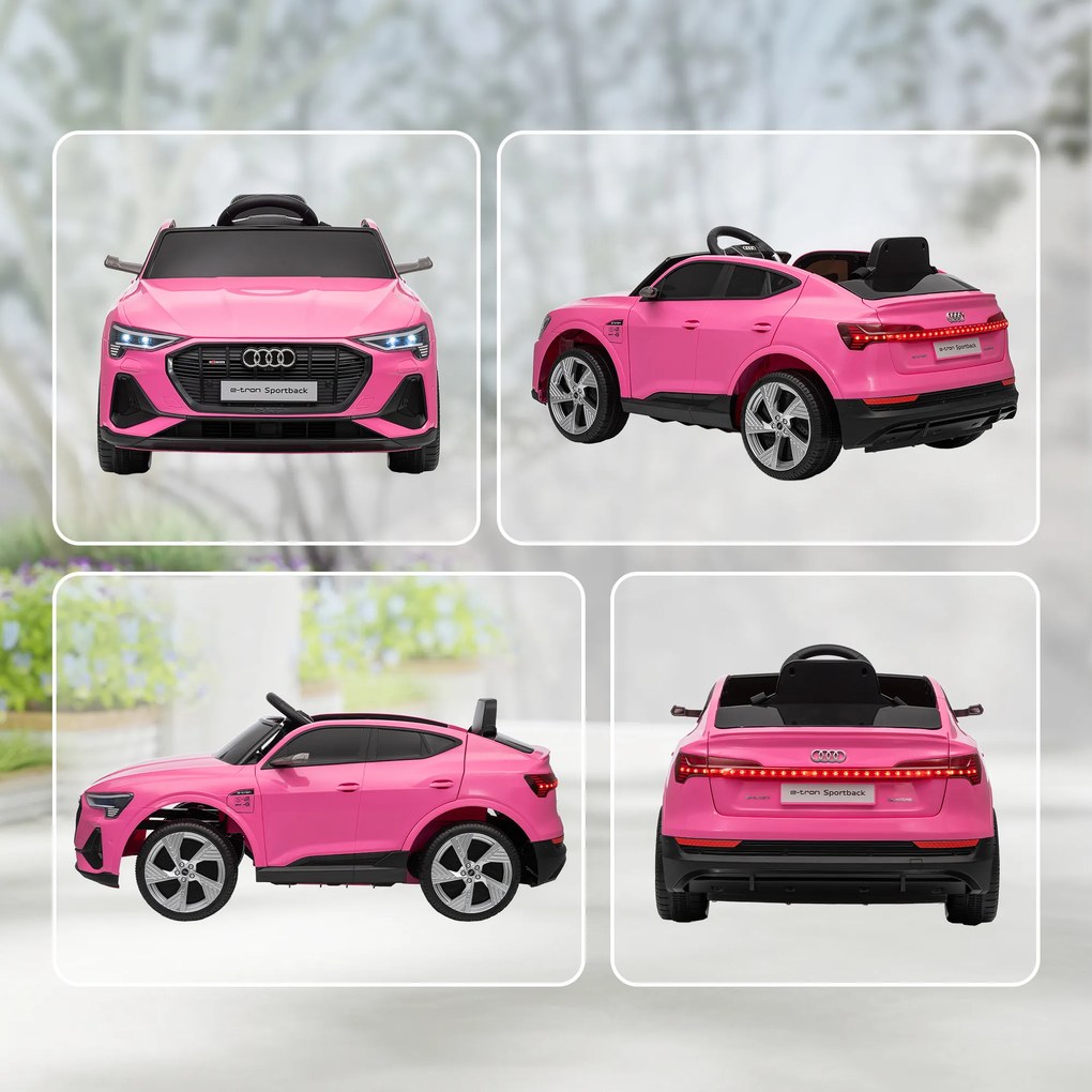 HOMCOM Elektrické dětské auto 12V, elektrické vozidlo Audi E-tron, elektrické auto s dálkovým ovládáním, bezpečnostní pás, pro děti 3-5 let