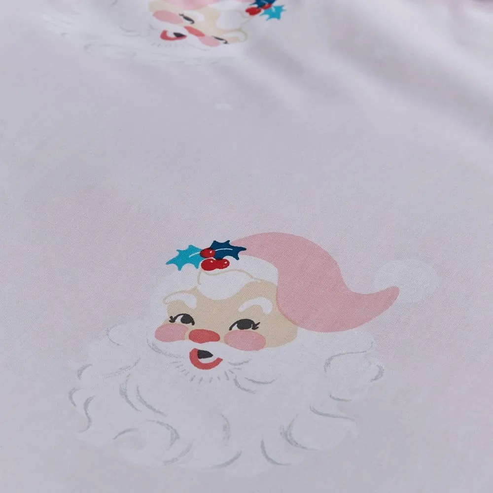 Růžové povlečení na dvoulůžko 200x200 cm Vintage Christmas Santa – Catherine Lansfield