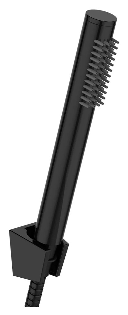Invena Alonia, vanová baterie s ruční sprchovou soupravou, černá lesklá, INV-BW-70-004-V