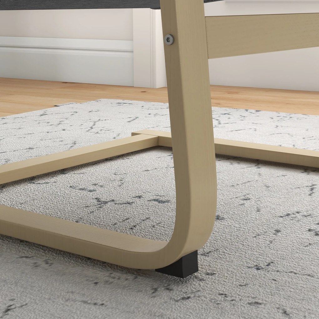 HOMCOM Relaxační křeslo polohovatelné s polštářem Otočná židle jídelní židle vzhled lnu tmavě šedá bříza 66,5x80x99cm do obývacího pokoje | Aosom.de