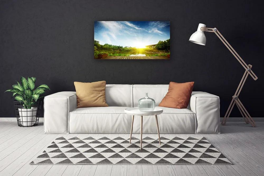 Obraz na plátně Jezero Krajina 100x50 cm