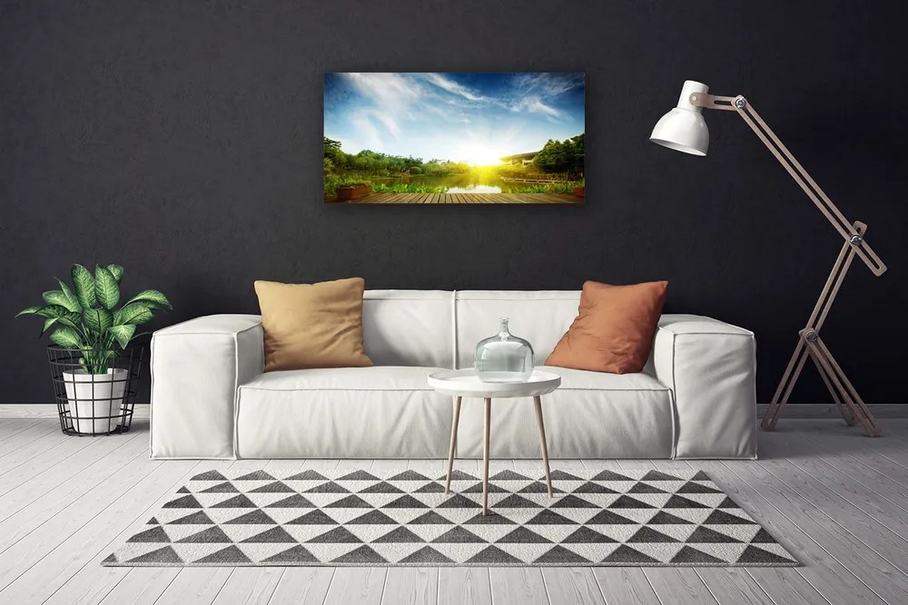 Obraz na plátně Jezero Krajina 125x50 cm