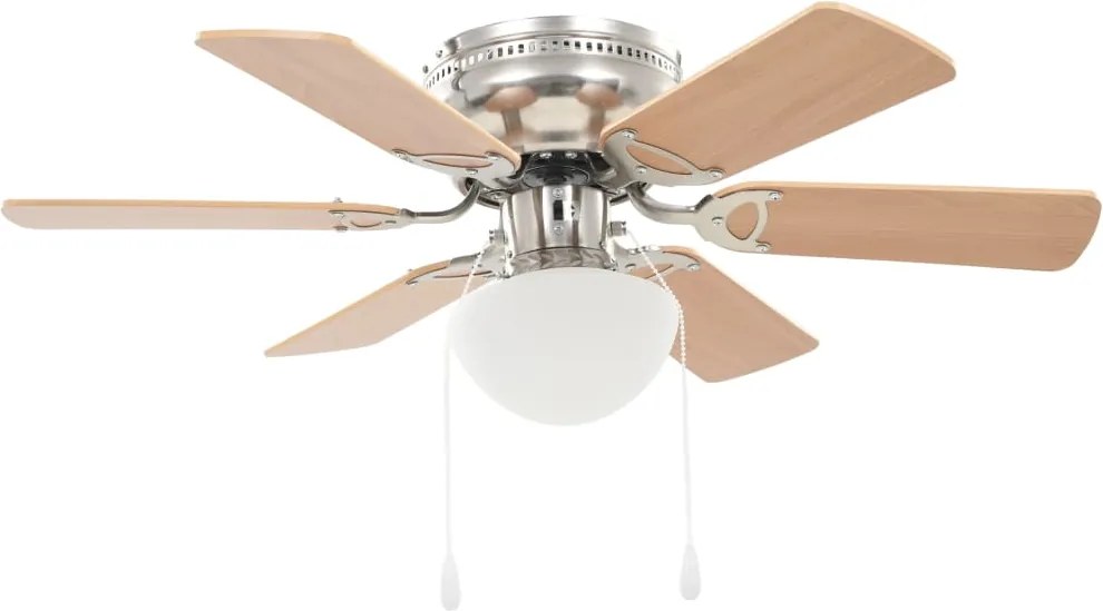 vidaXL Marketos Ozdobný stropní ventilátor se světlem 82 cm světle hnědý