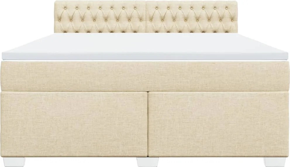 Box spring postel s matrací krémová 180x200 cm textil 3288279