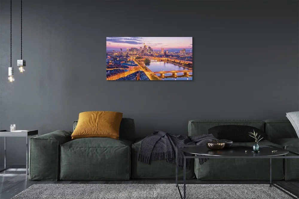 Obrazy na plátně Berlín noční panorama 125x50 cm