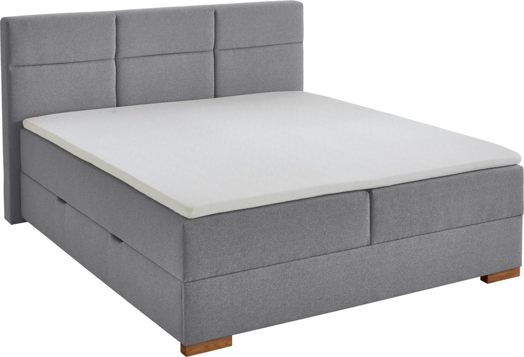 XXXLutz POSTEL BOXSPRING, 180/200 cm, šedá home24 - Postele s úložným prostorem - 000101021503
