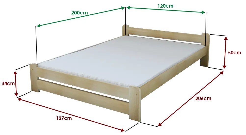 Postel Emily 120 x 200 cm, bílá Rošt: Bez roštu, Matrace: Bez matrace