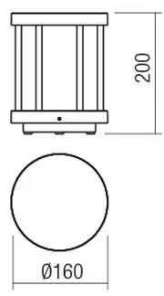Redo 90577 - LED Venkovní lampa KALEN LED/8W/230V 3000K 20 cm IP65 antracit