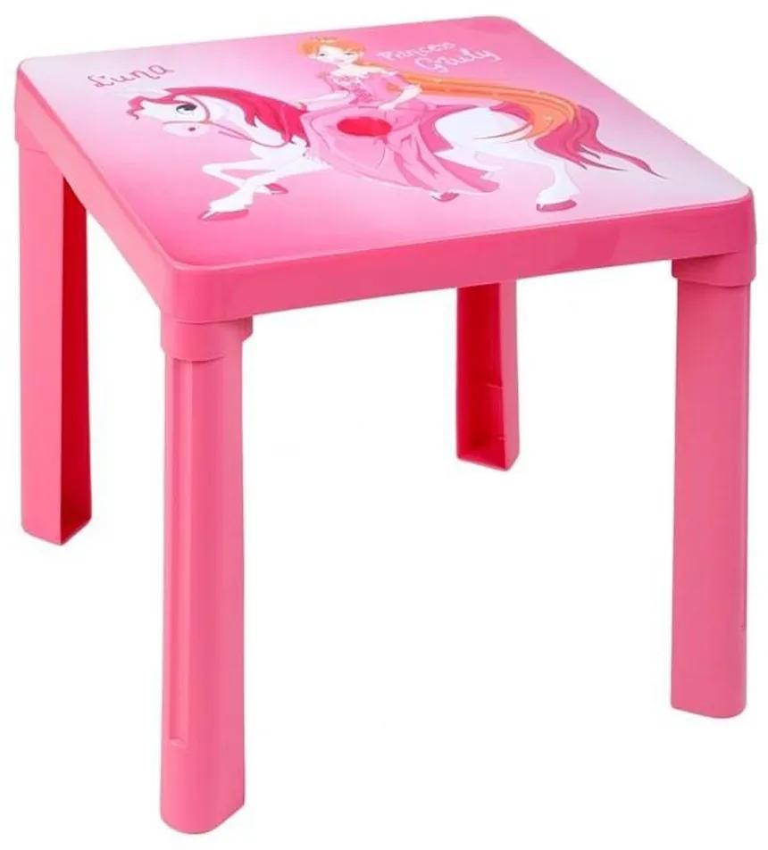 Dětský zahradní nábytek - Plastový stůl růžový Barva: Růžová