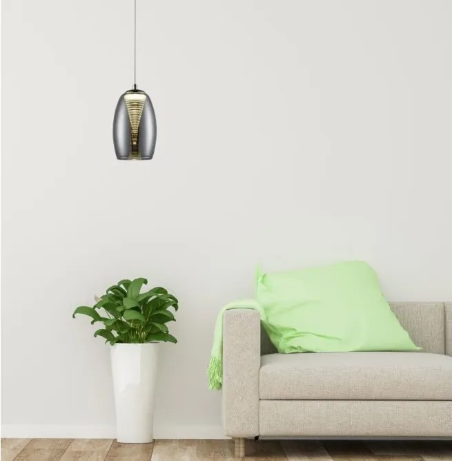 Brilliant G60770/93 Závěsné svítidlo METROPOLIS LED 26W kouřové sklo
