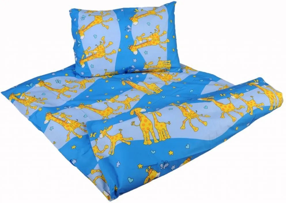 Čas na spaní Dětské bavlněné povlečení Žirafa modrá Rozměr: 140x200 + 70x90