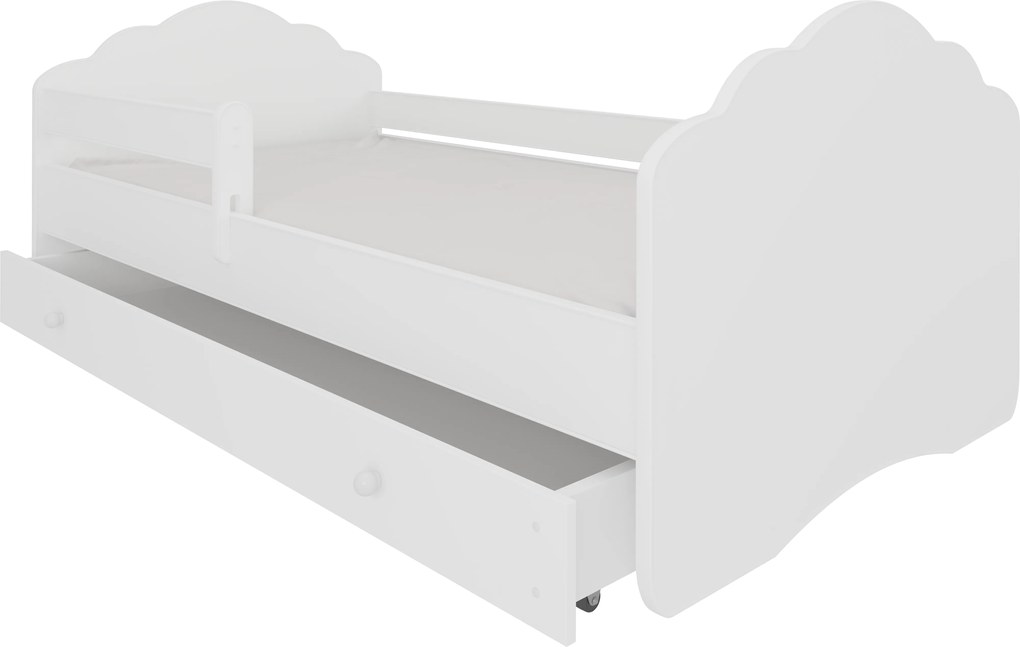 ADRK Furniture Postel s matrací, zábranou a šuplíkem CASIMO 140x70 CH-Cas-Barri-W-140-E099