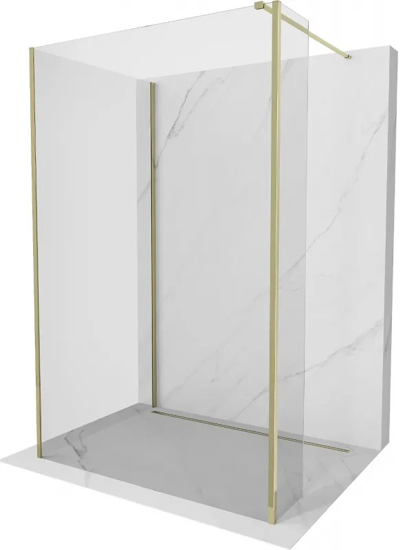 Mexen Kioto sprchová stěna Walk-in 120 x 90 x 40 cm, transparentní, zlatá - 800-120-090-221-50-00-040