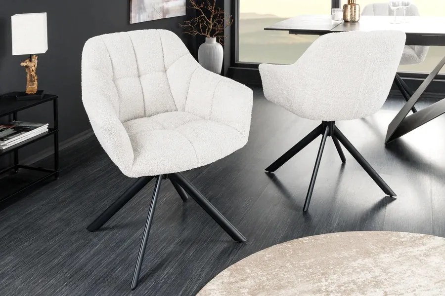 Designová otočná židle Vallerina bílá