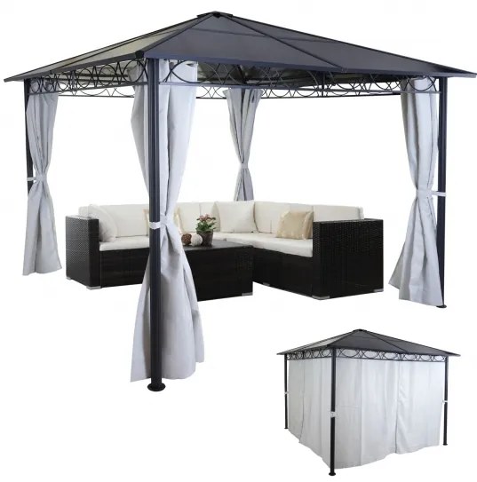 Pergola s boční stěnou 3x3m WH8477 Dekorhome