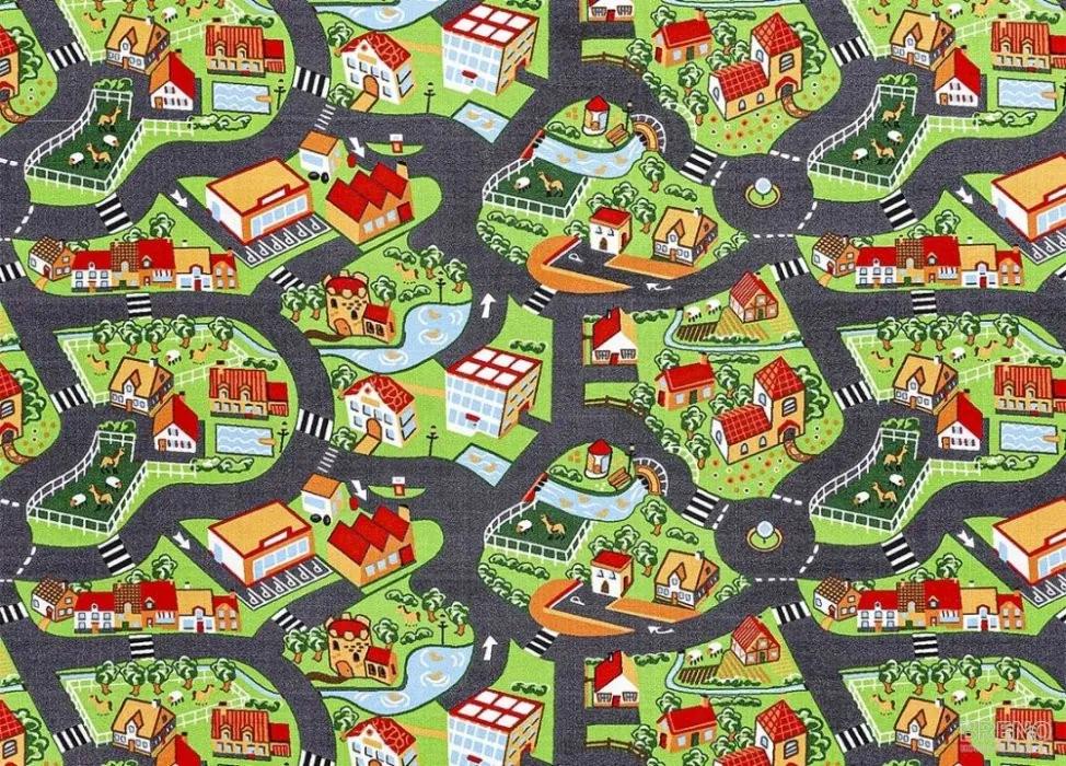 Vopi | Dětský koberec Crazy village - 200 x 300 cm