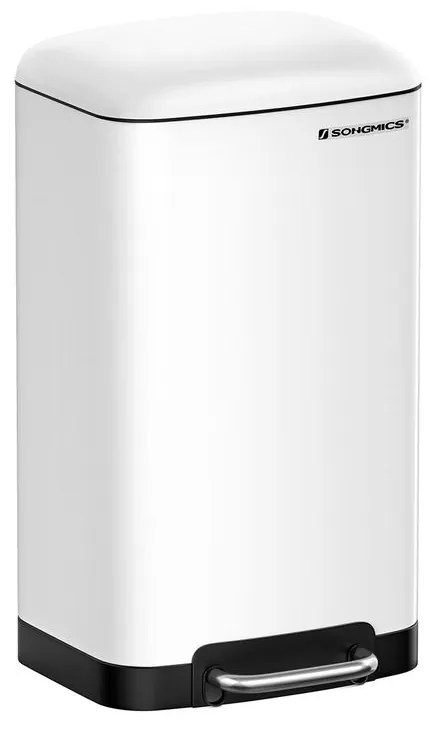 Odpadkový koš s pomalým zavíráním SLOW, 30l, bílá SongmicsHome