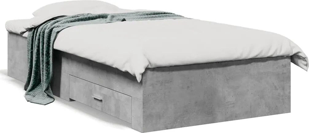 Rám postele se zásuvkami betonově šedý 90 x 190 cm kompozit 3280436