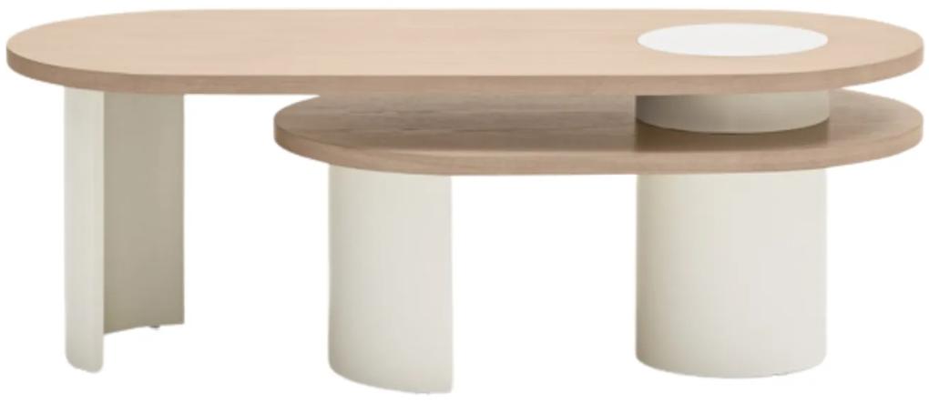 Bílý dřevěný konferenční stolek Teulat Nori 120 x 85 cm
