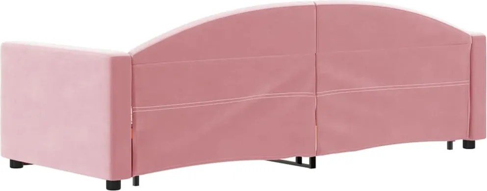 Válenda s přistýlkou a zásuvkami růžová 80 x 200 cm samet 3197345