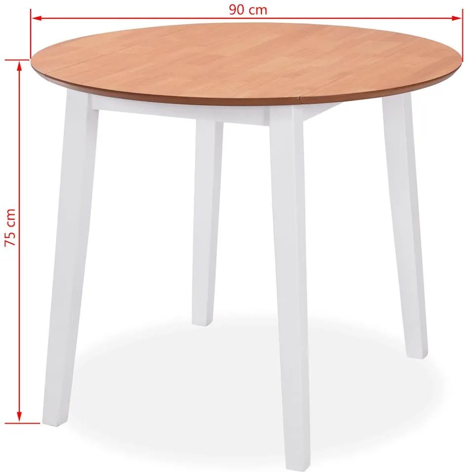 Jídelní set 5 kusů, MDF a kaučukovníkové dřevo, bílý 274943