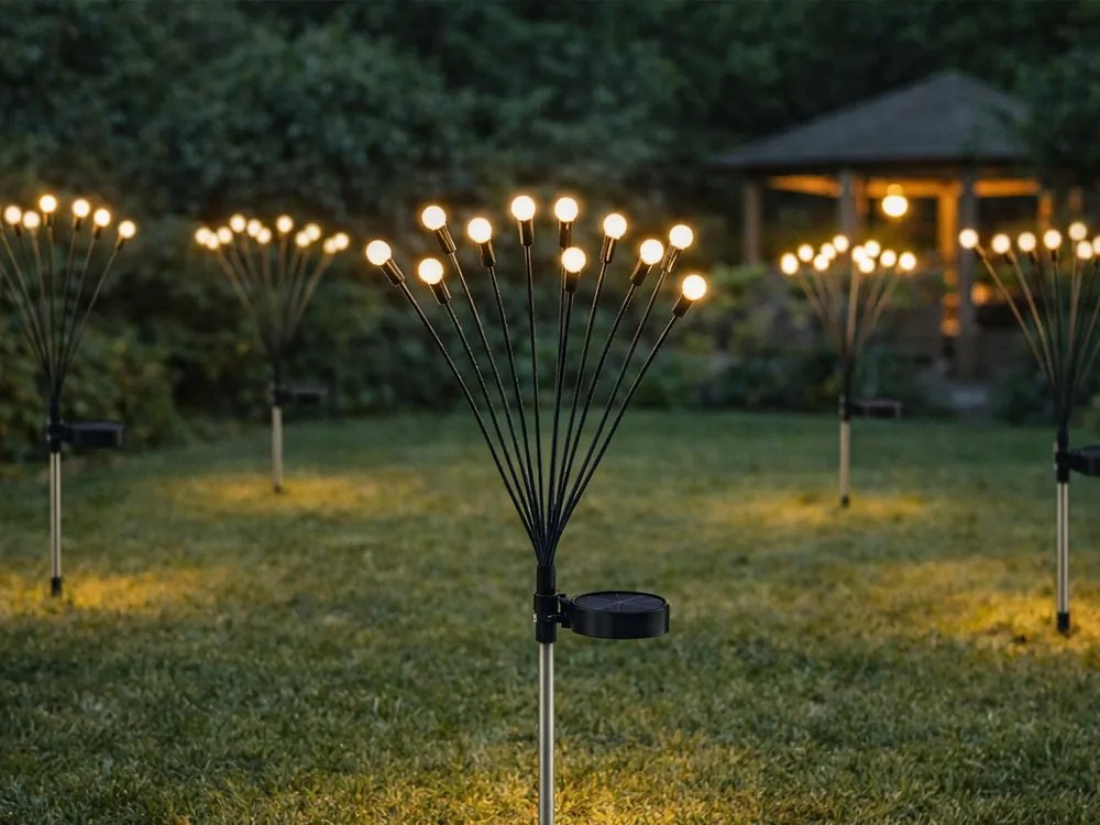 Verk Group Solární zahradní svítidla kuličky 2 kusy po 10 led svítidlech délka 70 cm