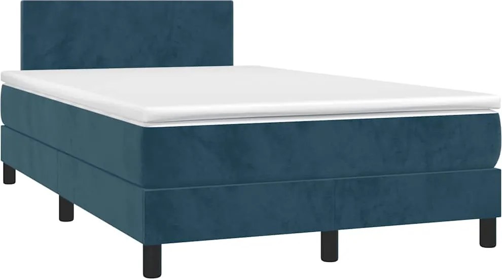 Box spring postel s matrací tmavě modrá 120 x 200 cm samet 3141177