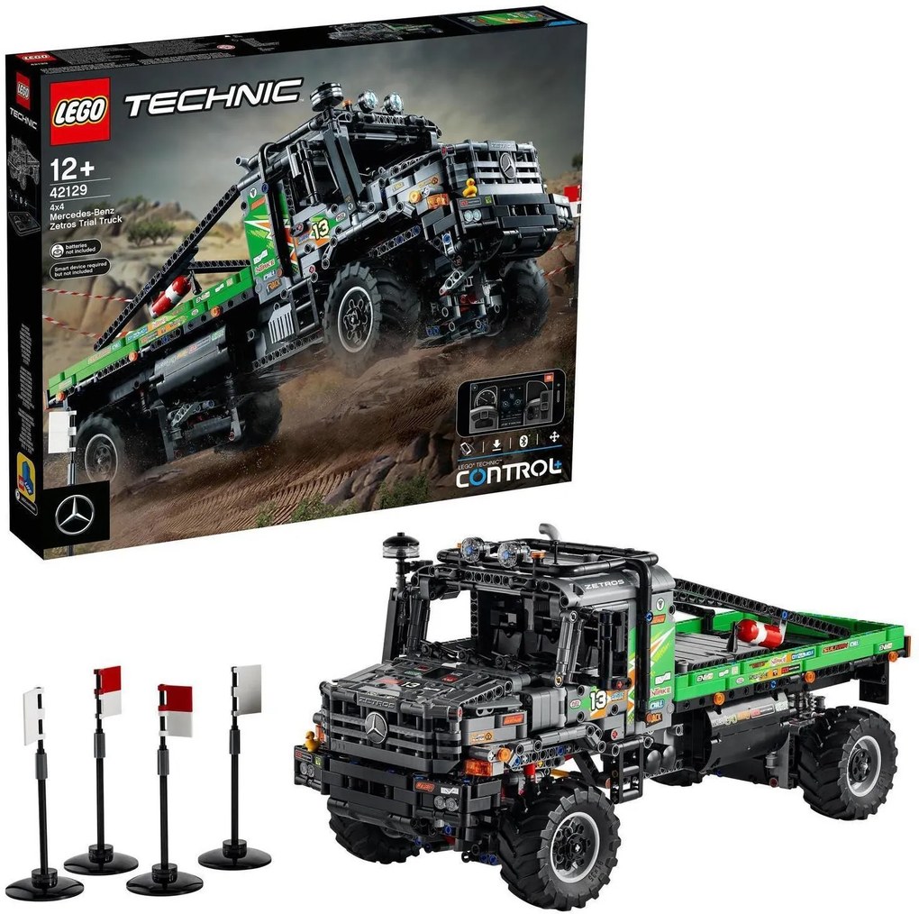 Lego stavebnice lego technic 42129 truck trialový vůz mercedes-benz zetros 4x4 ovládaný aplikací