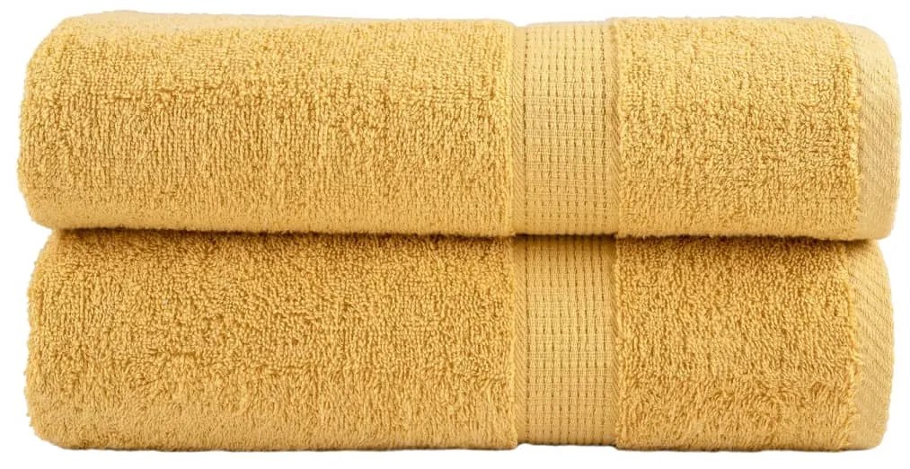 Prémiové ručníky do sprchy SOLUND 2 ks zlaté 70x140 cm 600 g/m² 137284