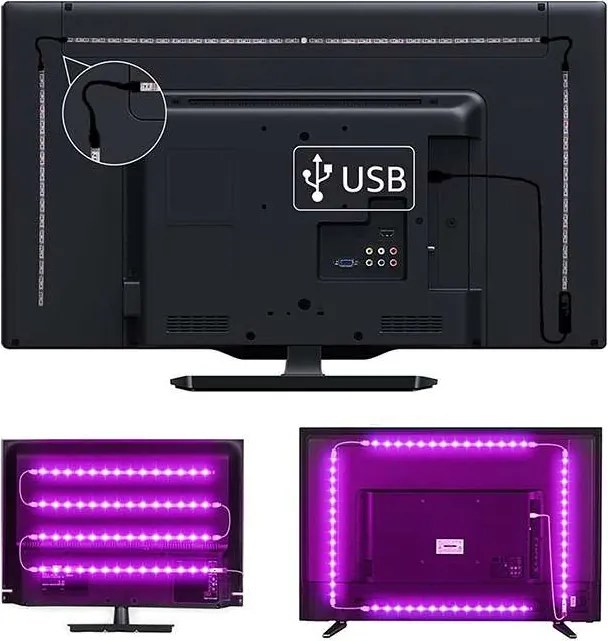 LED světelný pásek WM58 RGB pro TV s WiFi, 4x 50 cm, vícebarevná