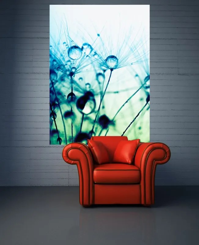 Tapeta - Kapky vody v květech (86x120 cm) - PopyDesign