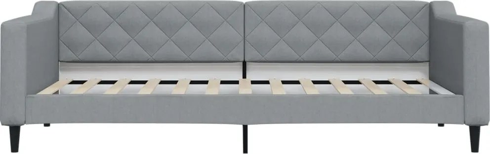 Válenda s přistýlkou světle šedá 90 x 200 cm textil 3197426