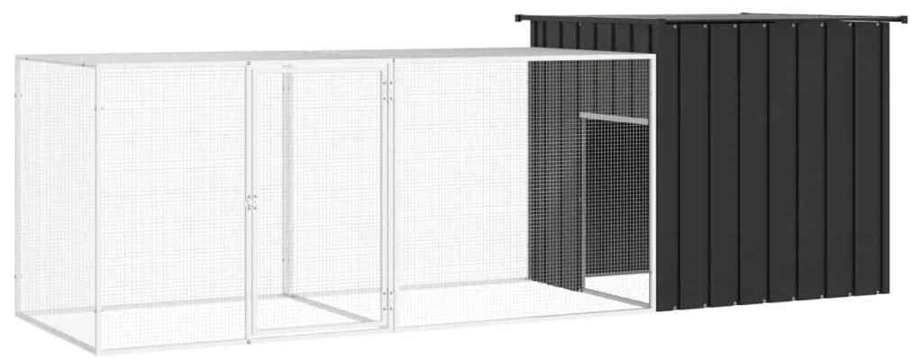 Klec pro kuřata antracitová 300 x 91 x 100 cm pozinkovaná ocel 3106452