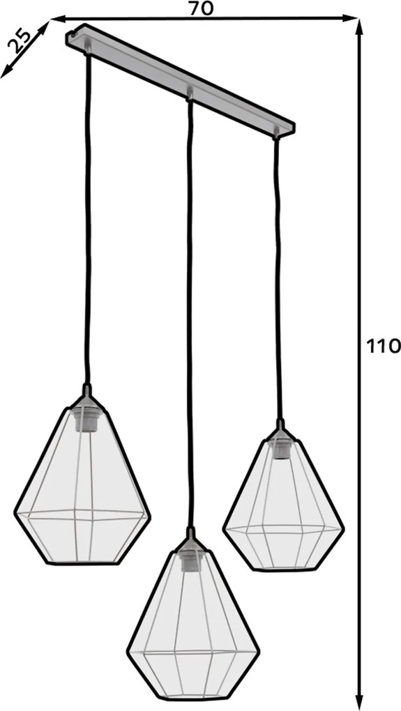 Brevitas, 70x25x100cm závěsná lineární 3 černý
