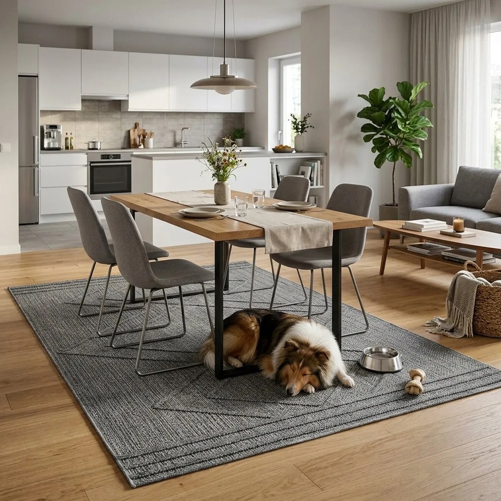 Ayyildiz, Kusový koberec Patara 4954 Grey – na ven i na doma, 120x170, šedá, chodba / předsíň